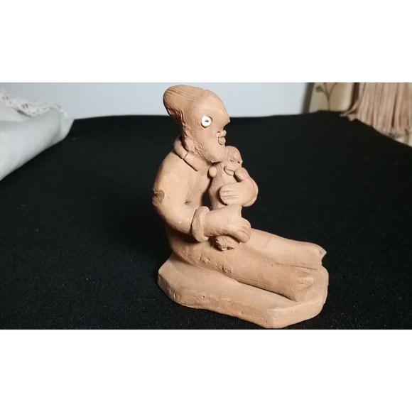 Handmade | Art | Vintage Handmade Rustic Clay Figurine Of Mother And ...